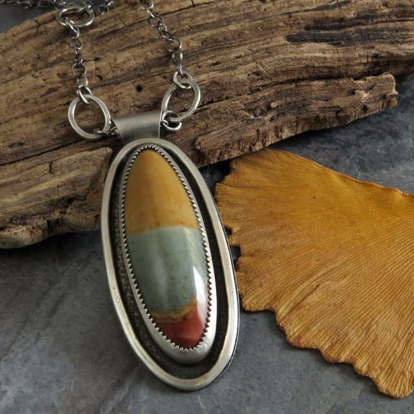 Landscape Jasper Pendant Necklace - A Twist of Whimsy