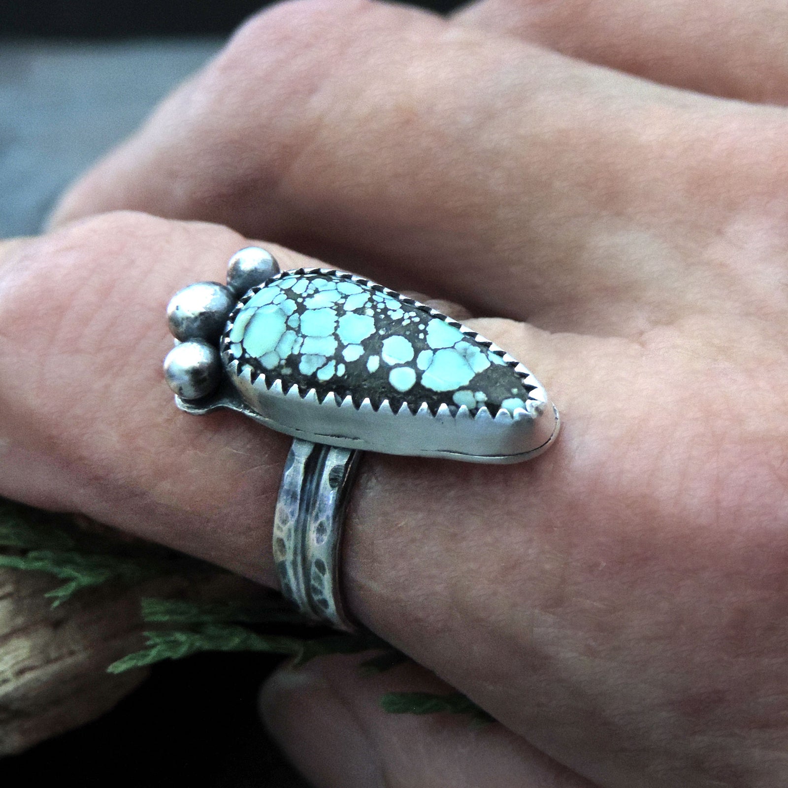 Minty Green Poseidon Variscite Sterling Silver Gemstone Ring - Size 7. ...