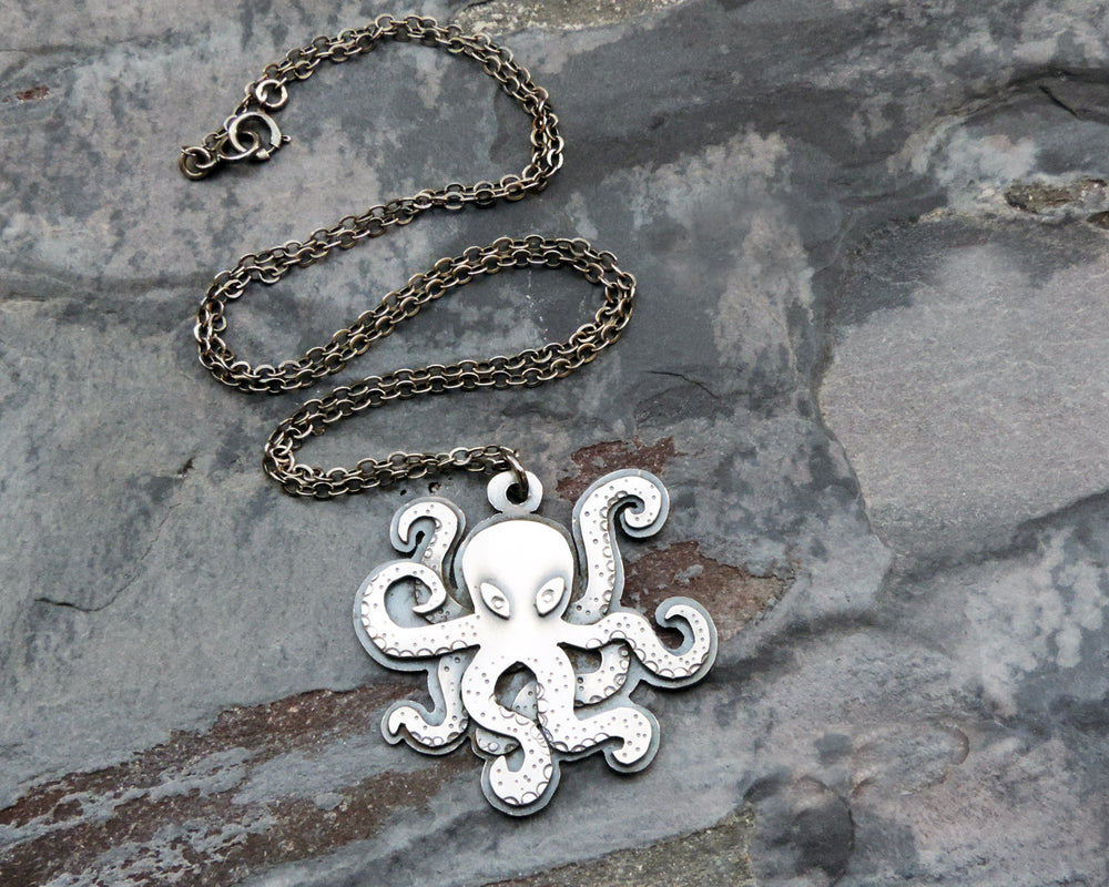 Sterling Silver Octopus Necklace - A Twist of Whimsy