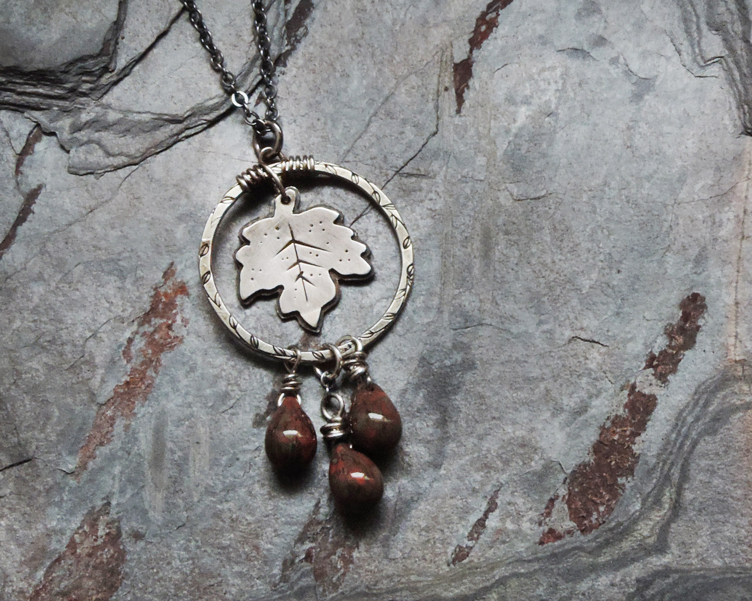 Maple Leaf Charm Necklace - A Twist of Whimsy