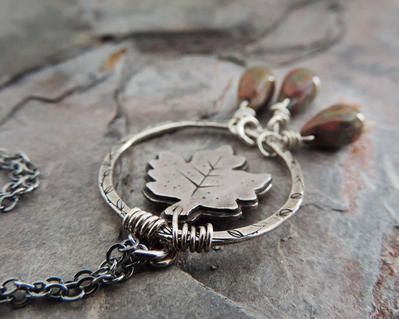 Maple Leaf Charm Necklace - A Twist of Whimsy