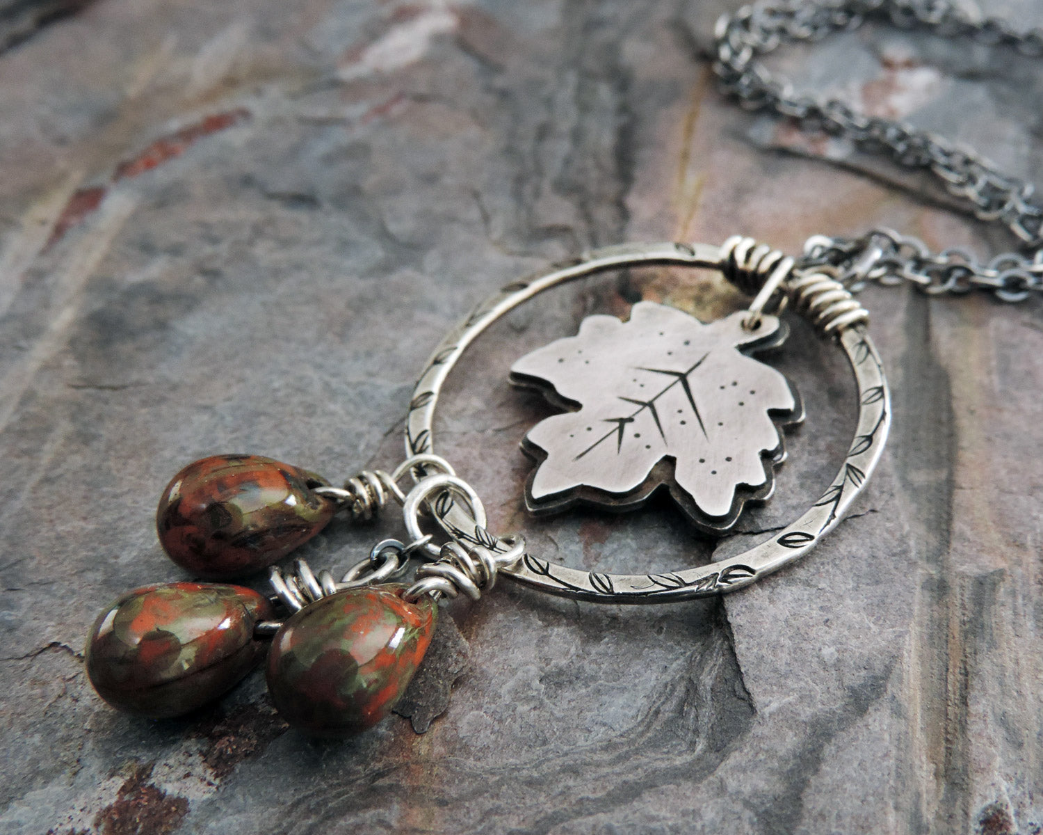 Maple Leaf Charm Necklace - A Twist of Whimsy
