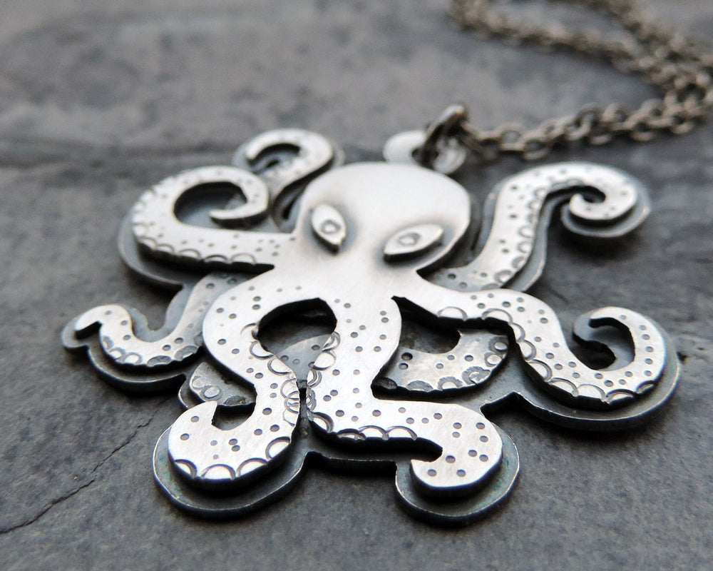 Sterling Silver Octopus Necklace - A Twist of Whimsy